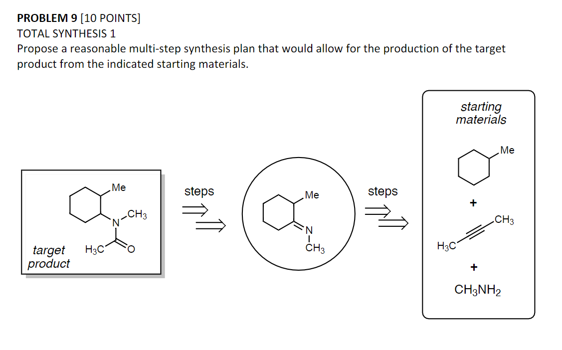 Solved PROBLEM 9 (10 POINTS) TOTAL SYNTHESIS 1 Propose a | Chegg.com