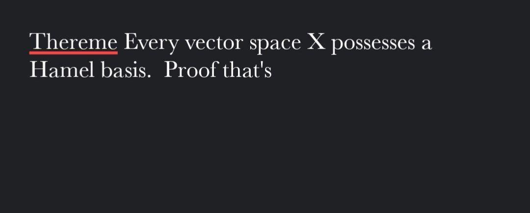 Solved Thereme Every vector space X possesses a Hamel basis. | Chegg.com