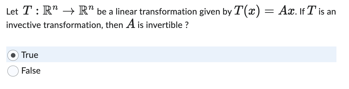 Solved Let T:Rn→Rn be a linear transformation given by | Chegg.com
