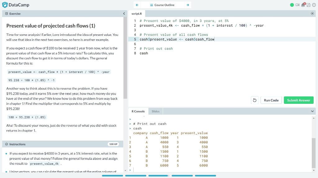 DataCamp ECourse Outline D E Exercise script.R | Chegg.com
