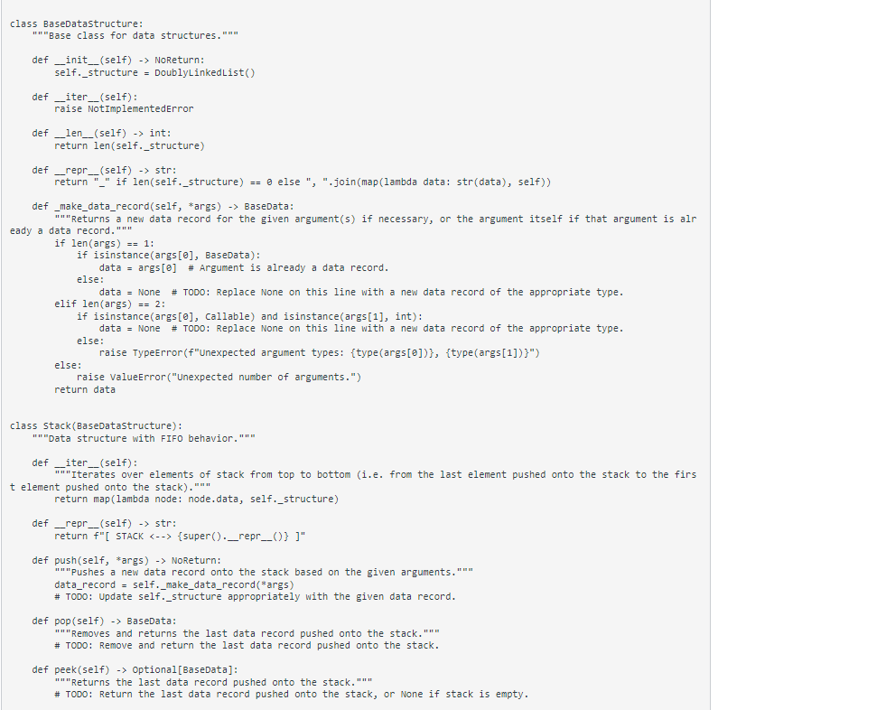 def push(self, *args) -> NoReturn: """Pushes | Chegg.com