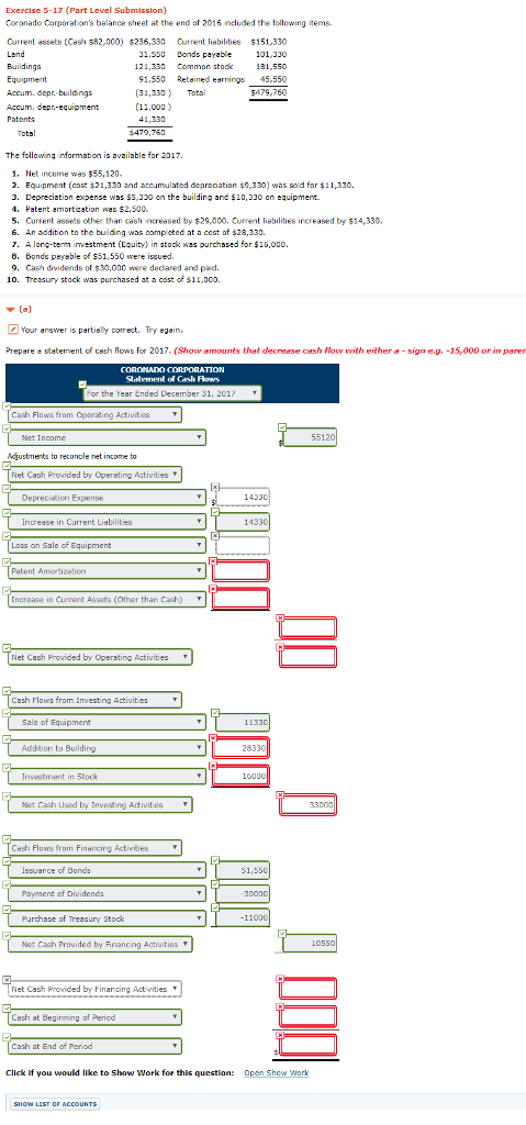 Solved Exercise 5-17 (Part Level Submission) Coronado | Chegg.com