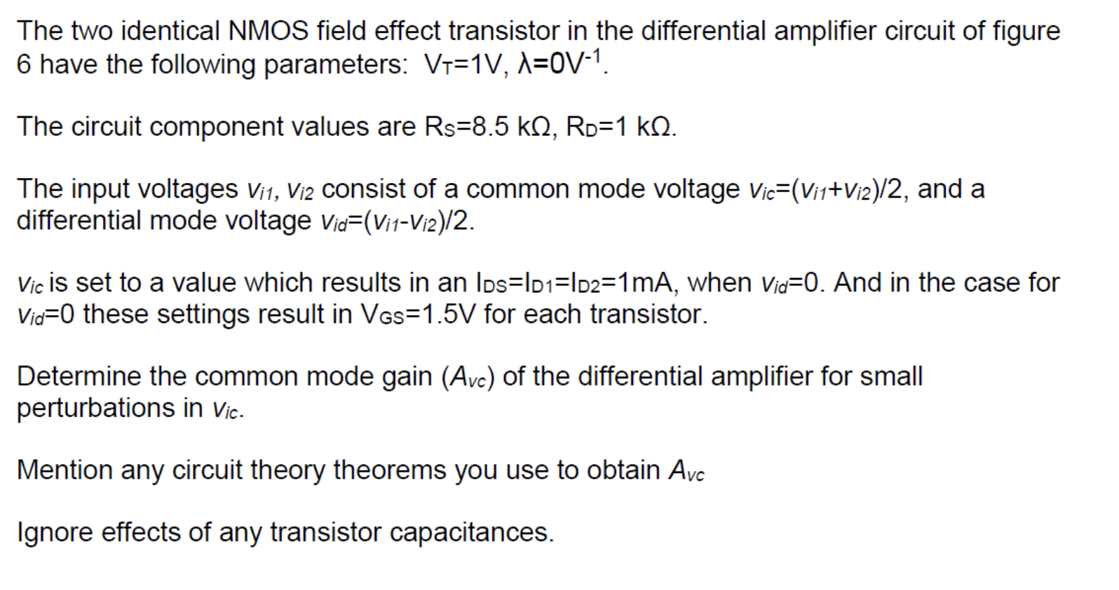 Solved The two identical NMOS field effect transistor in the | Chegg.com