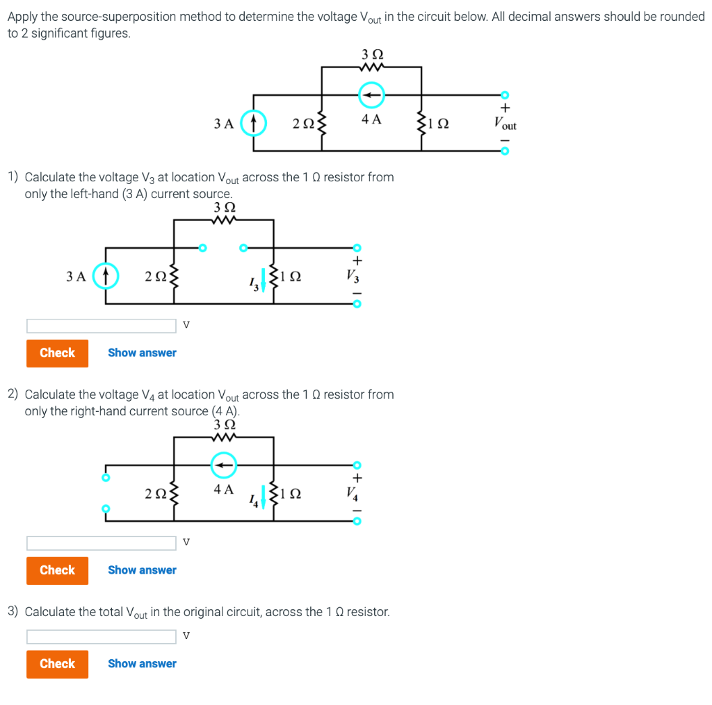 Solved Apply the source-superposition method to determine | Chegg.com