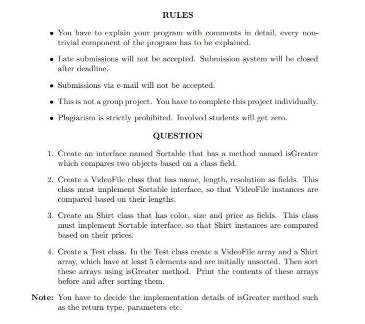 Solved THE LANGUAGE IS JAVA, PLEASE WRITE IT WITH COMMENTS | Chegg.com