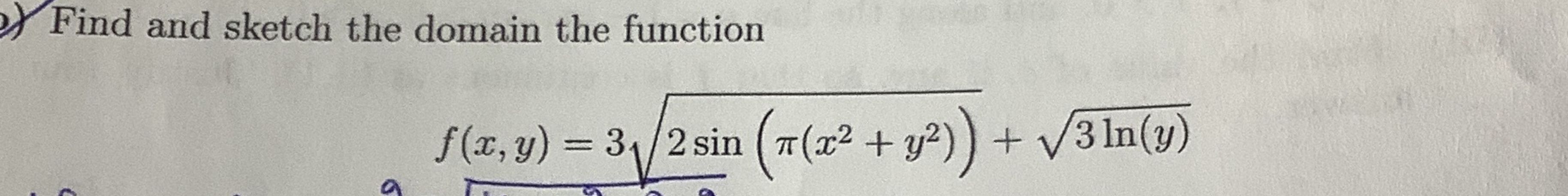 Solved Find and sketch the domain the | Chegg.com