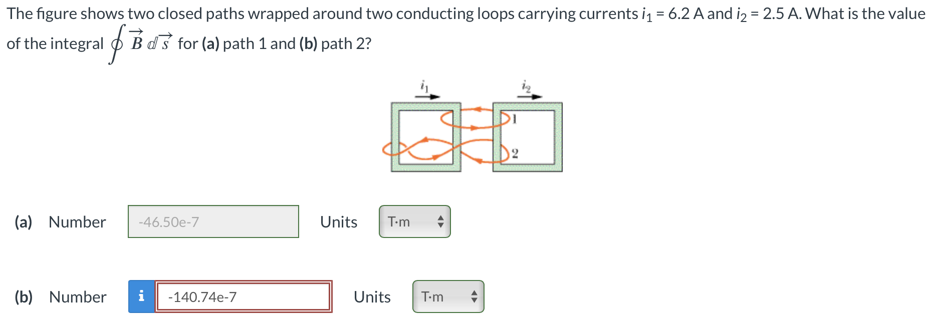Solved The figure shows two closed paths wrapped around two | Chegg.com