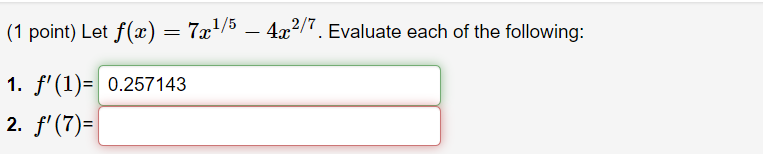 Solved (1 point) If f(x) = 3x² - 4x – 10, find f'(x). ) ) x | Chegg.com