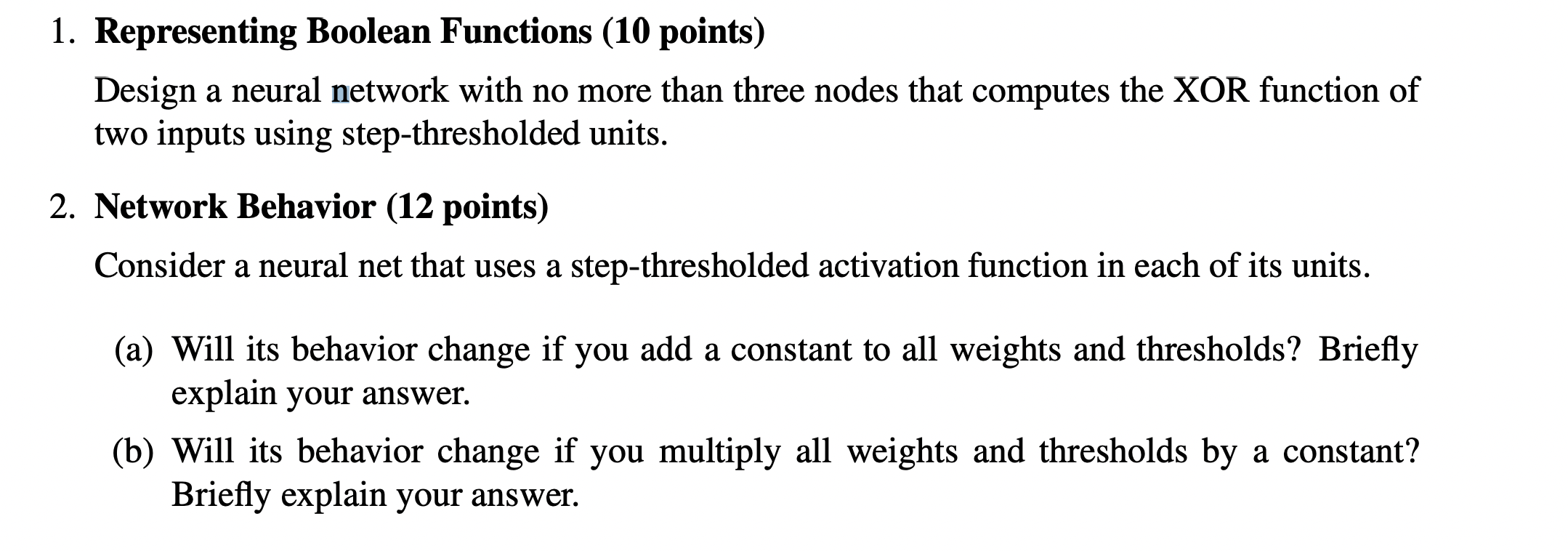1 Representing Boolean Functions 10 Points Design 2665