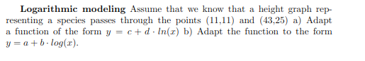 Solved Logarithmic modeling Assume that we know that a | Chegg.com