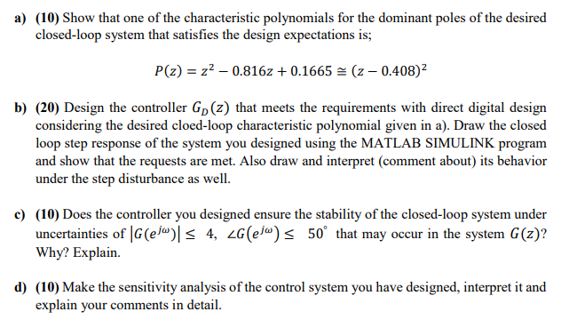 Solved Consider the computer controlled system of which | Chegg.com