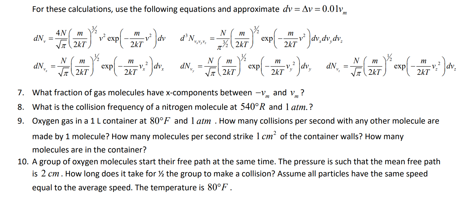 For these calculations, use the following equations | Chegg.com