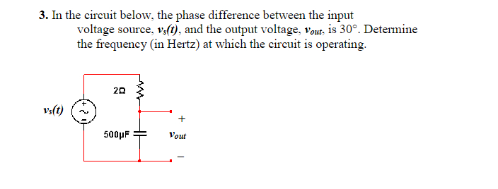 Solved In ﻿the circuit below, the phase difference between | Chegg.com