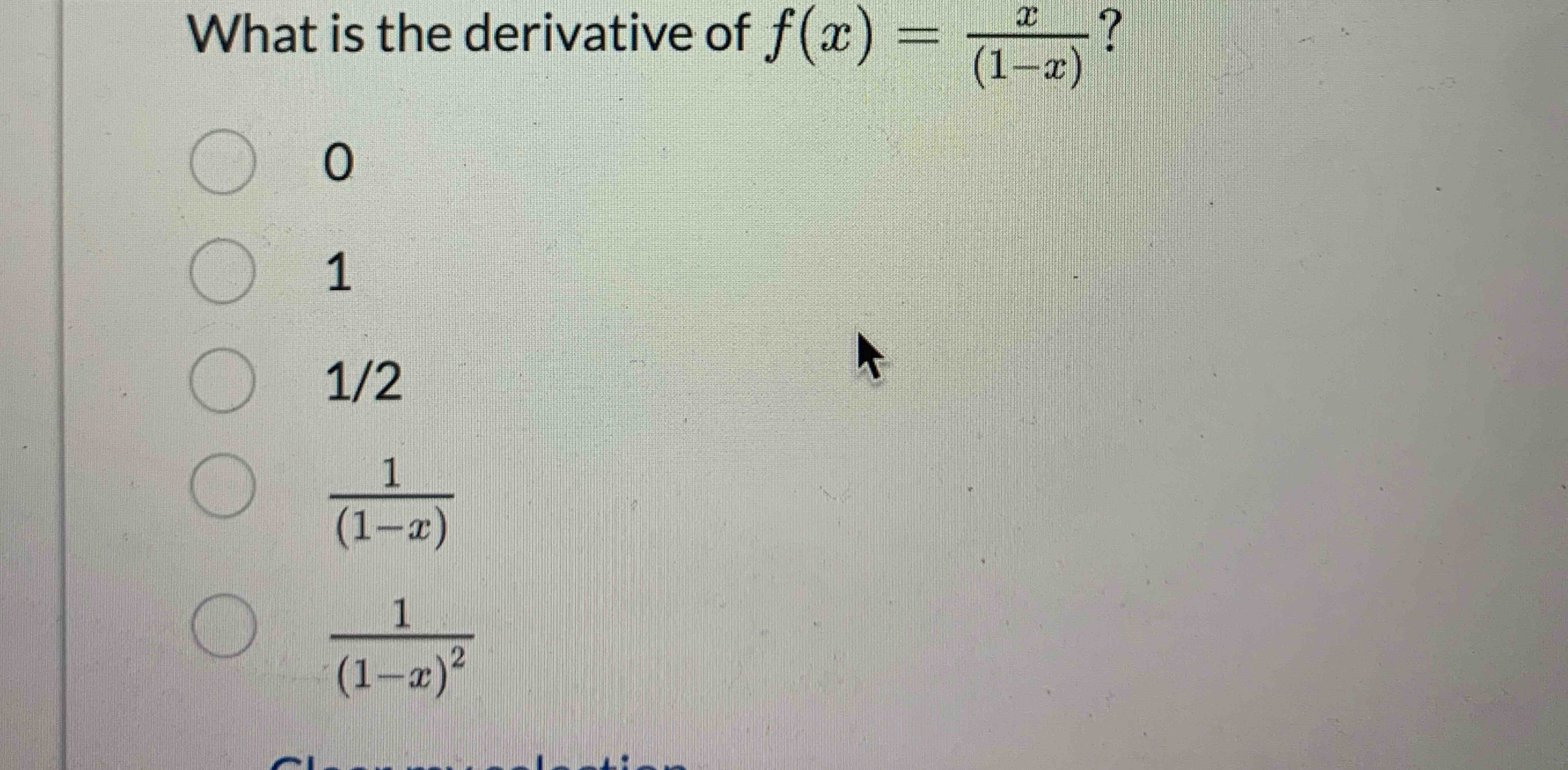 Solved What is the derivative of | Chegg.com