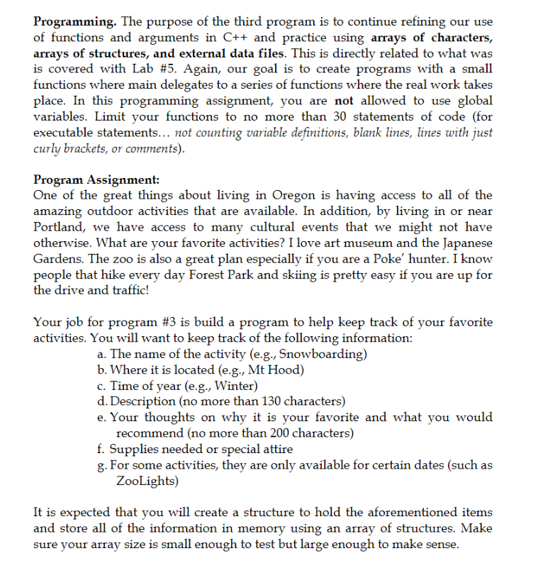 Programming. The purpose of the third program is to | Chegg.com