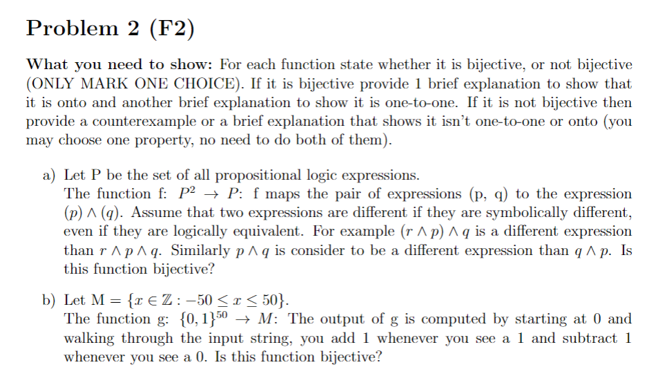 Solved What You Need To Show For Each Function State