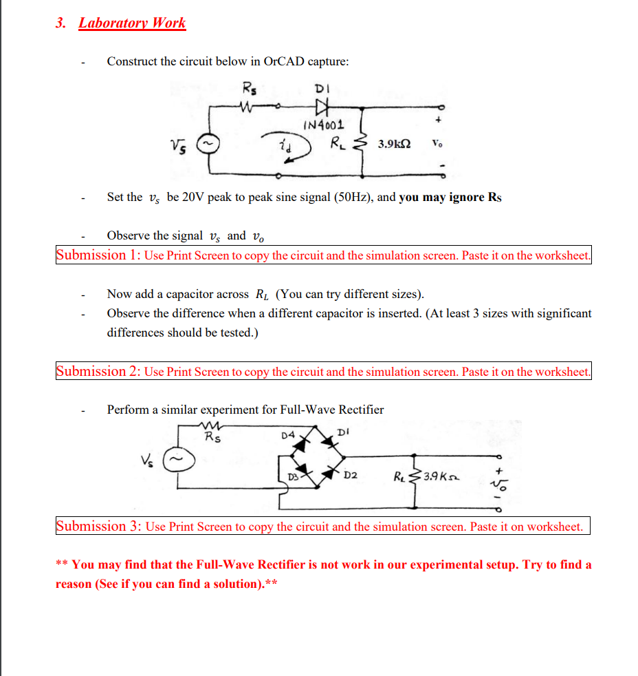 Solved 3. Laboratorv Work - Construct the circuit below in | Chegg.com