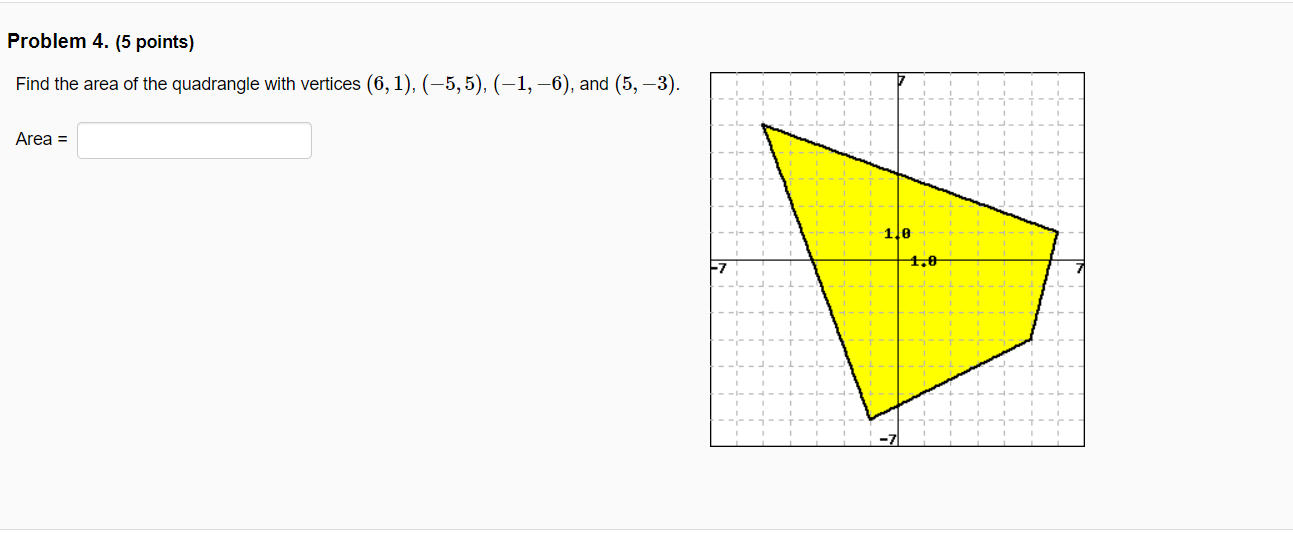 Solved Find the area of the quadrangle with vertices | Chegg.com