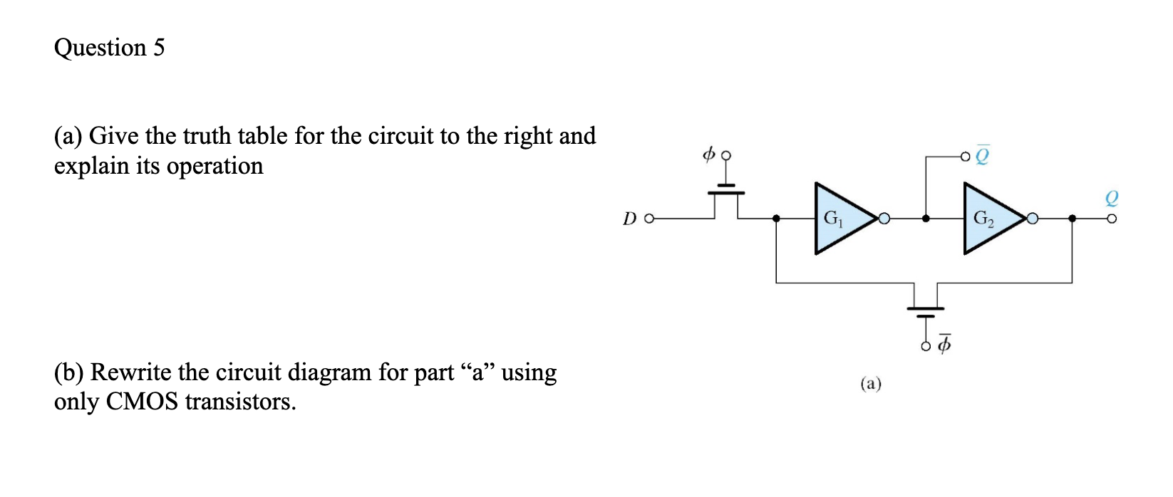 Solved Question 5(a) ﻿Give the truth table for the circuit | Chegg.com