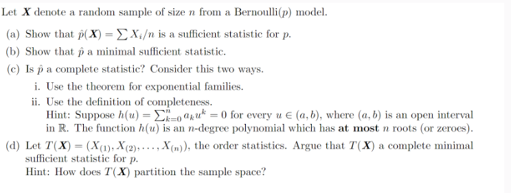 Solved Let x ﻿denote a random sample of size n ﻿from a | Chegg.com