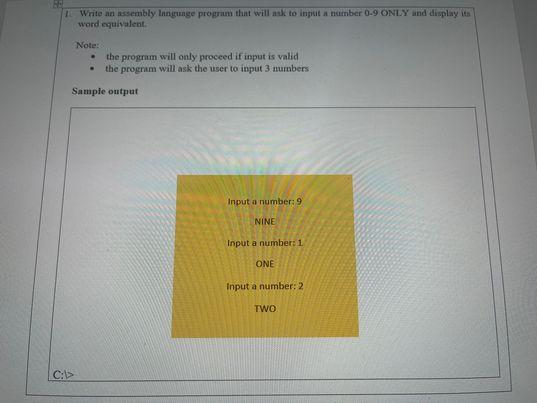 Solved I Write An Assembly Language Program That Will Not To 