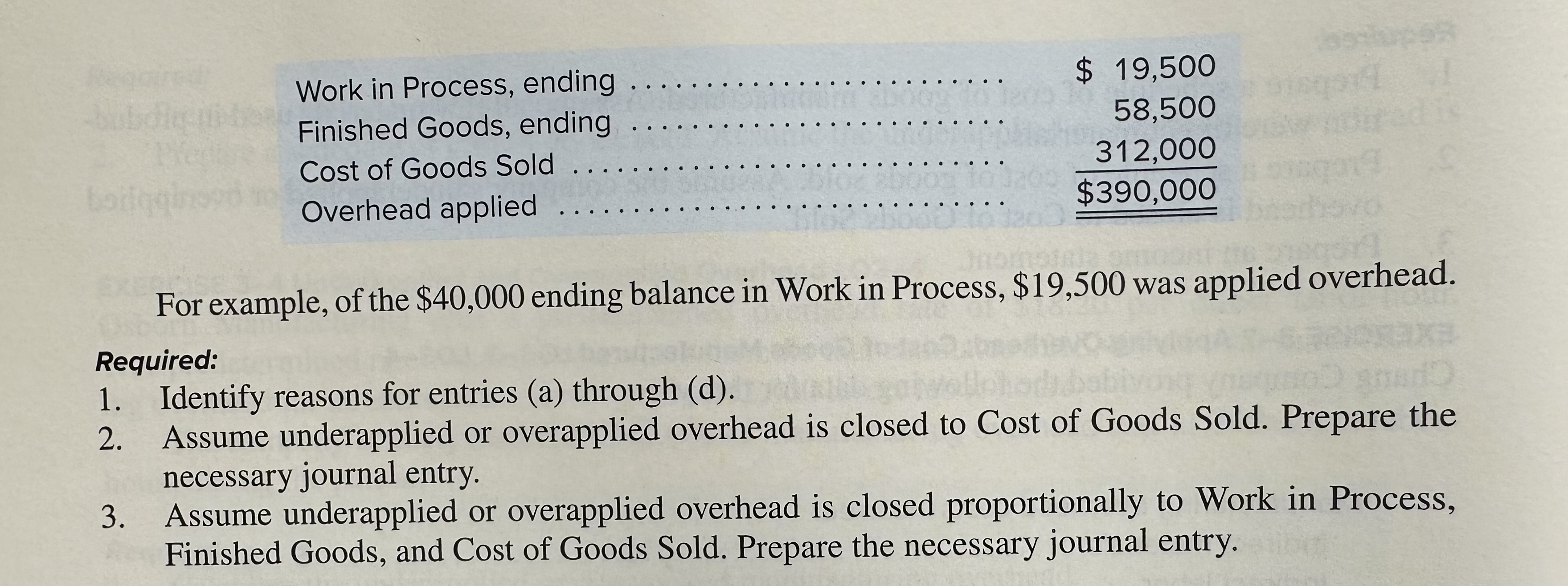 Solved EXERCISE 3-8)Applying Overhead; Journal Entries; | Chegg.com