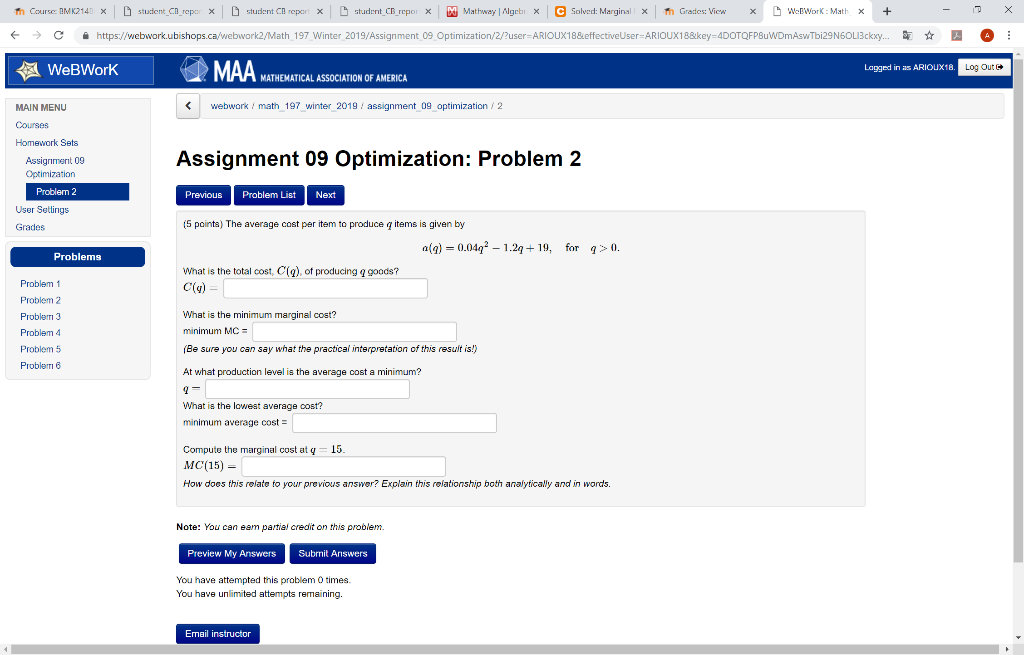 Solved n Cours MK214 x D student CNr pc x D student cnrep ㄨ | Chegg.com