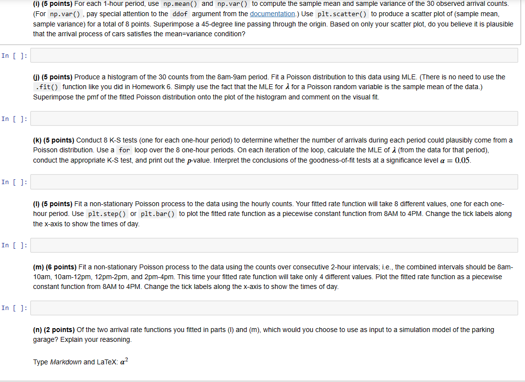Solved The file arrival_counts.csv contains counts of the | Chegg.com