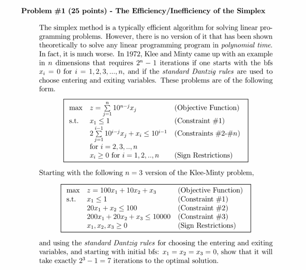 Problem #1 (25 points) - The Efficiency/Inefficiency | Chegg.com