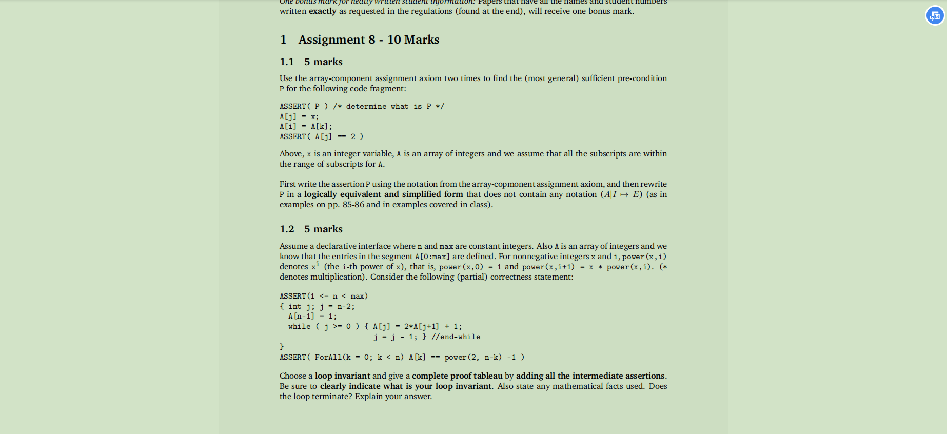 Une bonus mark for reuwy writer SLUuemL lrrrullon! | Chegg.com