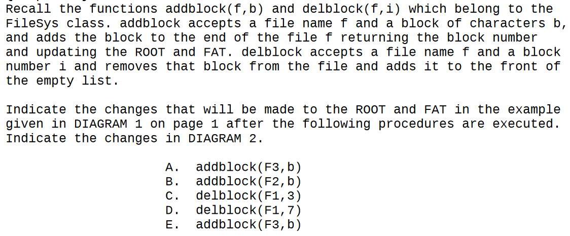 Solved The root directory ROOT and file allocation table FAT | Chegg.com