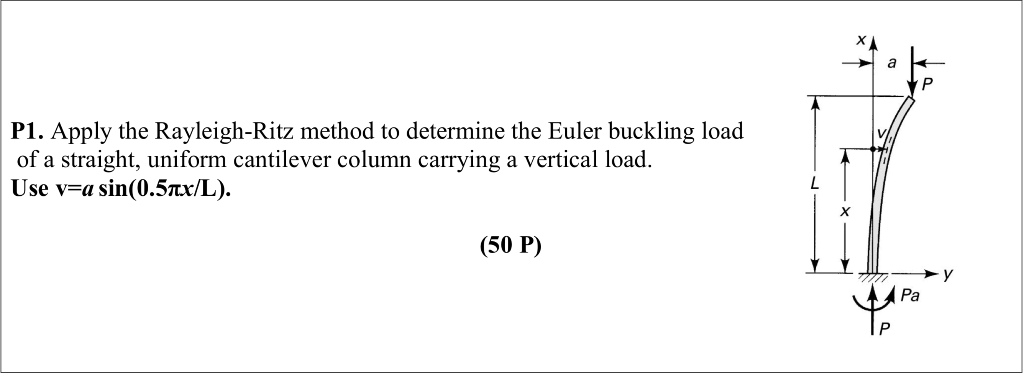 Solved P1. Apply the Rayleigh-Ritz method to determine the | Chegg.com