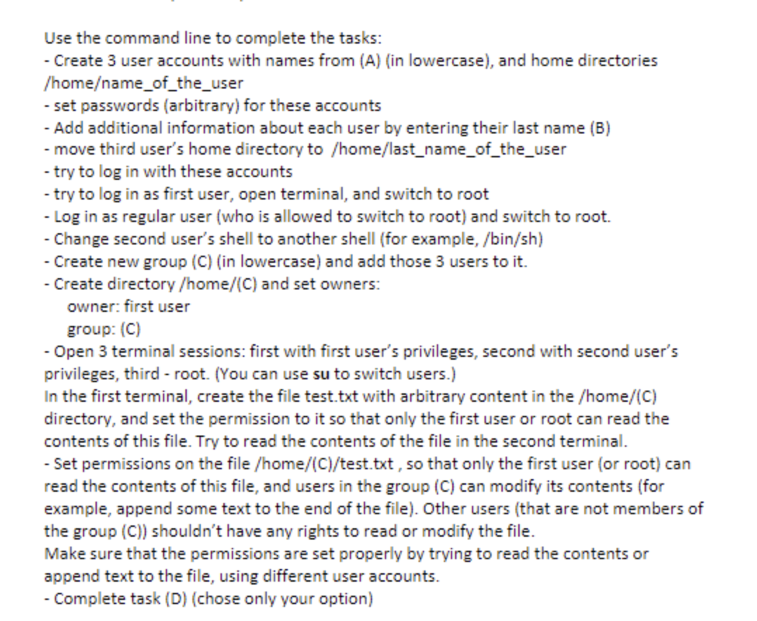 Solved Linux Command - Please show the exact command | Chegg.com
