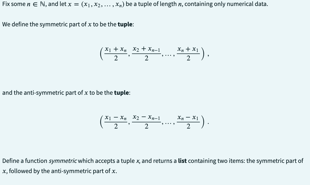 Solved Fix some n∈N, and let x=(x1,x2,…,xn) be a tuple of | Chegg.com
