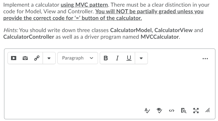 Implement a calculator using MVC pattern. There must | Chegg.com