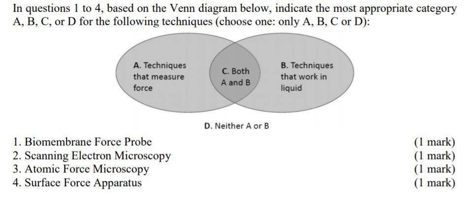 Solved In questions 1 to 4, based on the Venn diagram below, | Chegg.com