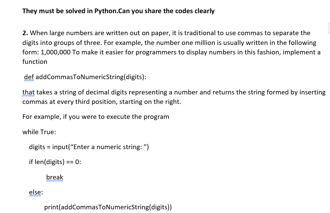 Solved They must be solved in Python.Can you share the codes | Chegg.com