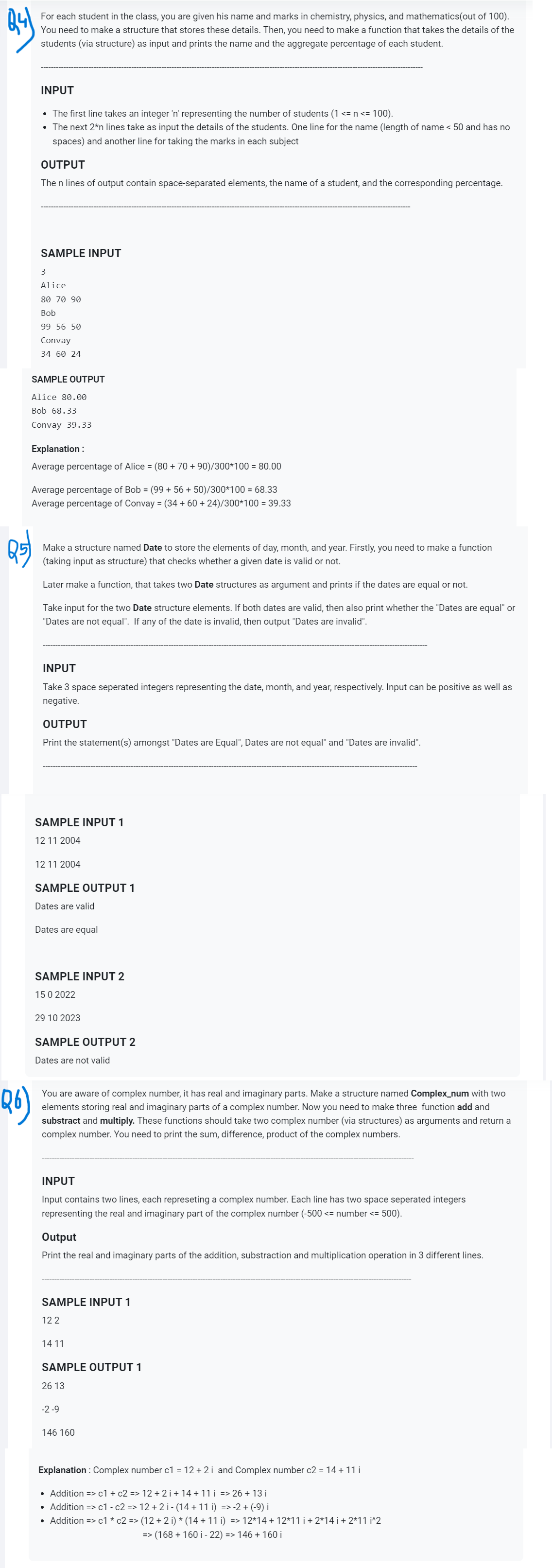 Solved 4 For each student in the class, you are given his | Chegg.com