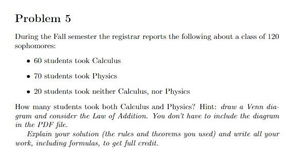 Solved During the Fall semester the registrar reports the | Chegg.com