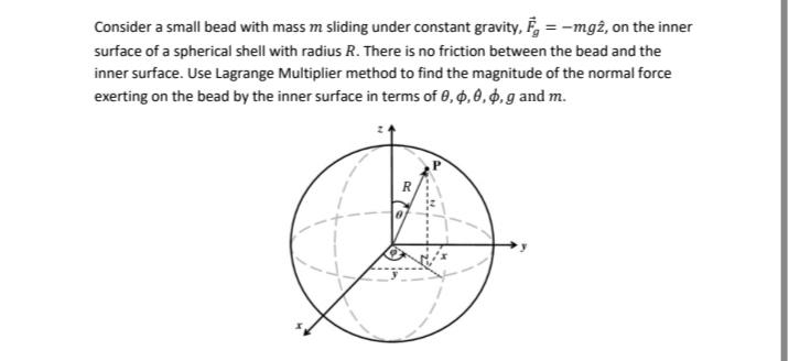 Solved Consider a small bead with mass m sliding under | Chegg.com