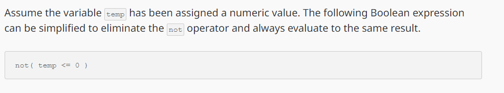 Solved Assume the variablehas been assigned a numeric value. | Chegg.com