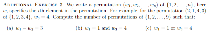 Solved Additional Exercise 3 . We write a permutation | Chegg.com
