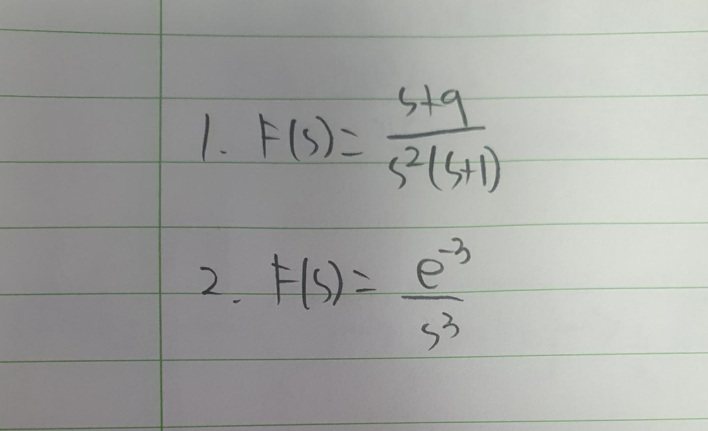 Solved Find the time function corresponding to each of the | Chegg.com