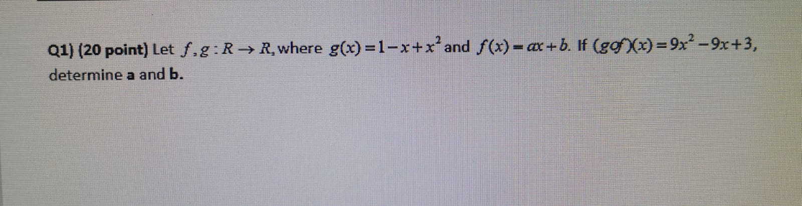 Solved Q1) (20 point) Let f , g : R → R, where 2 g(x) =1− x | Chegg.com Solved Q1) (20 point) Let f , g : R → R, where 2 g(x) =1− x | Chegg.com