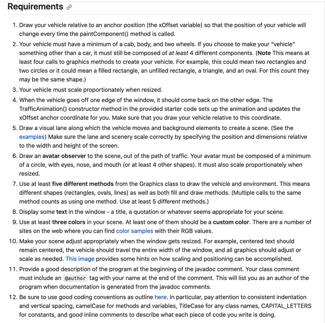 Solved Requirements 2 1. Draw your vehicle relative to an | Chegg.com