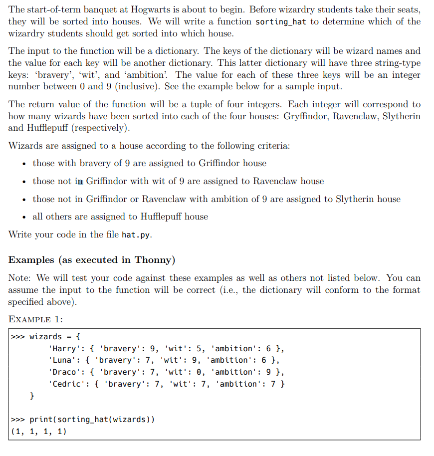 Solved The start-of-term banquet at Hogwarts is about to | Chegg.com