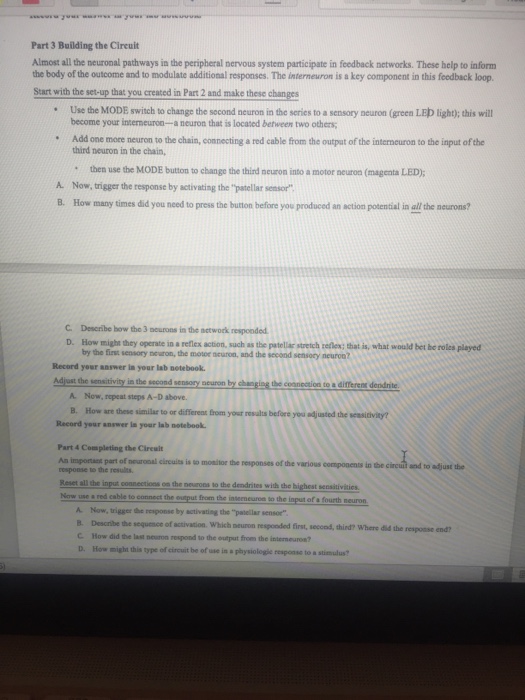 Solved Neurons and Circuits In this lab, you will use models | Chegg.com