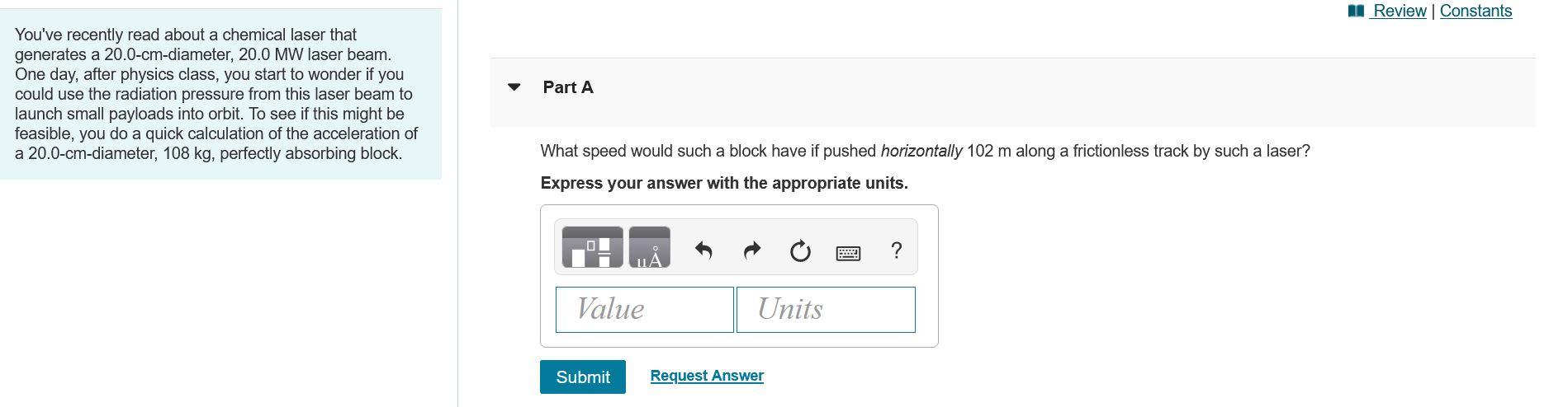 Solved MA Review Constants A 230 mW vertically polarized | Chegg.com