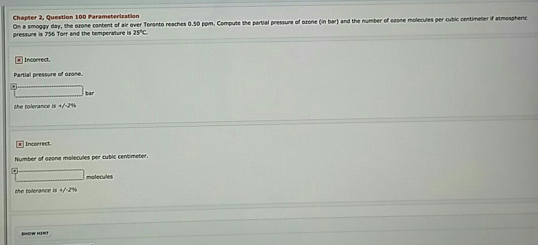 Solved Chapter 2, Question 100 Parameterization On a smoggy | Chegg.com