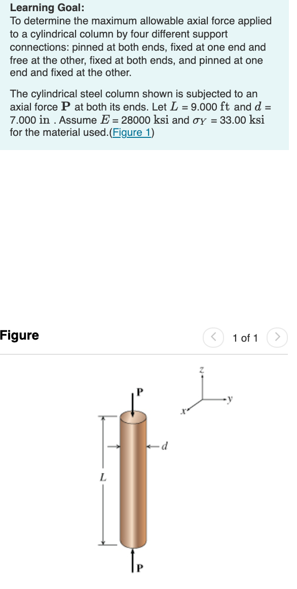 Solved Learning Goal: To determine the maximum allowable | Chegg.com